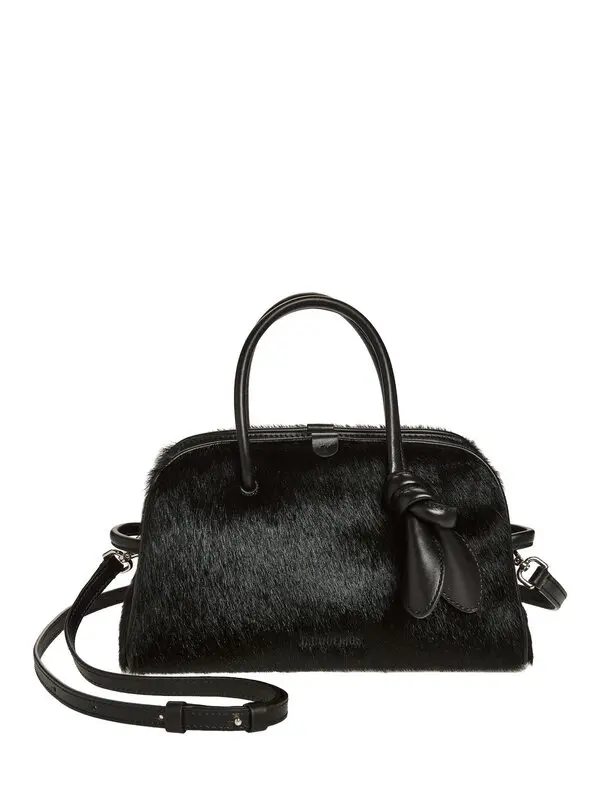 Jacquemus Le Petit Turismo Genuine Calf Hair Crossbody Bag - Black 990