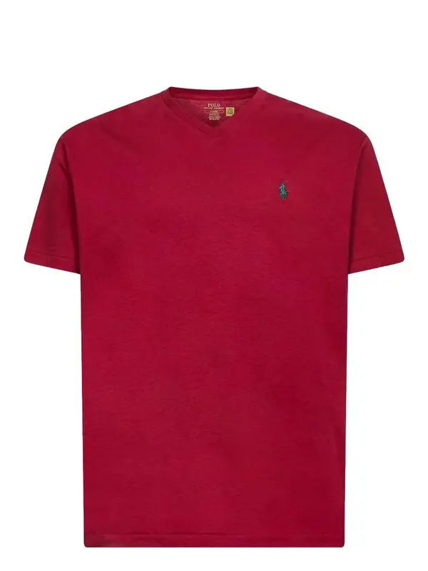 Polo Ralph Lauren Ribbed V-neck T-shirt - Red