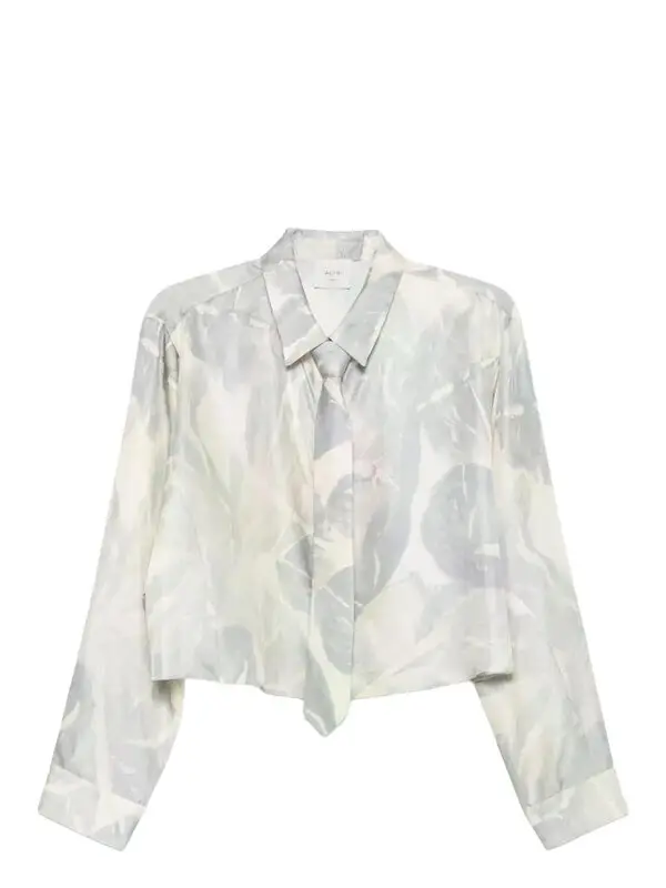 ALYSI Printed Tie Shirt - Neutrals