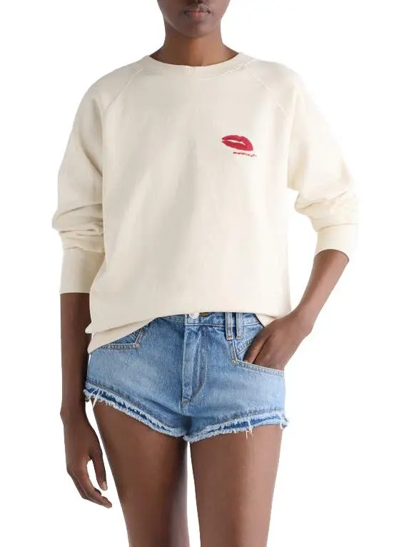 Isabel Marant Millyny Lips Embroidered Sweatshirt - Ecru