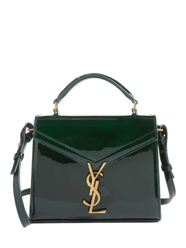 Saint Laurent Mini Cassandra Patent Leather Top Handle Bag - Fir Leaf