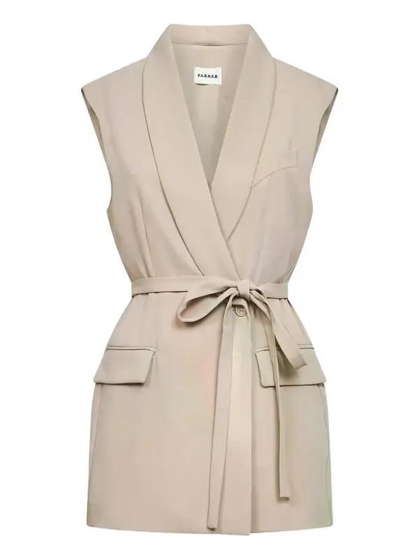 P.a.r.o.s.h Belted Sleeveless Top - Neutrals