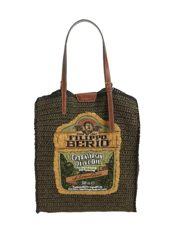 ANYA HINDMARCH Olive Oil Raffia Tote - Khaki