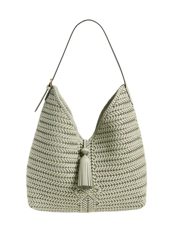 ANYA HINDMARCH Neeson Tassel Leather Hobo Bag - Iceberg