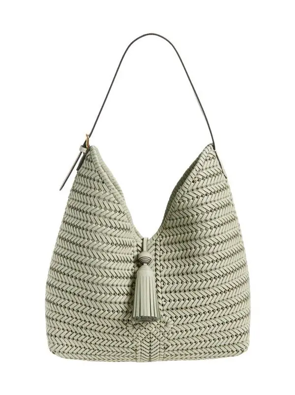 ANYA HINDMARCH Neeson Tassel Leather Hobo Bag - Iceberg