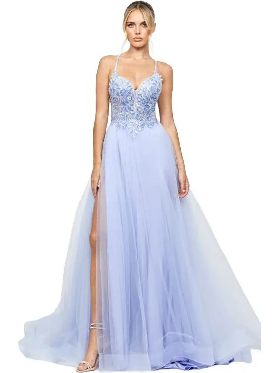 BARIANO Adina Tulle Ball Gown - Light Purple