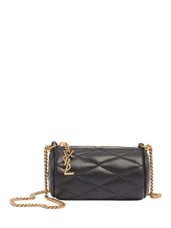 Saint Laurent Micro Sade Quilted Leather Tube Bag - Noir