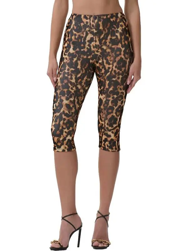 AFRM Gianna Leopard Print Crop Leggings - Winter Animal