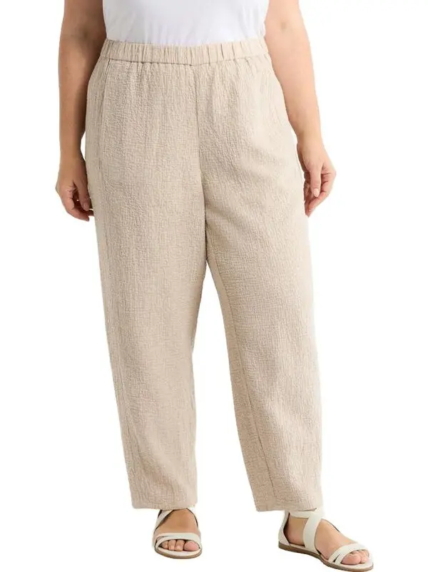 Eileen Fisher Stretch Organic Cotton Ankle Lantern Pants - Dove