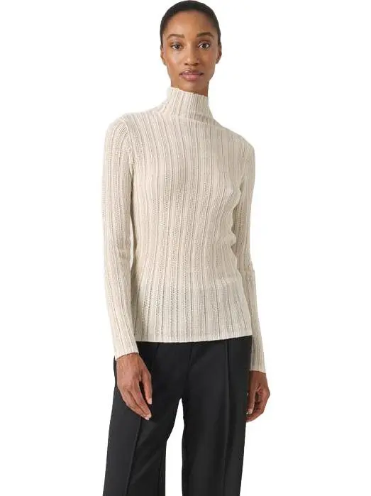 SOAKED IN LUXURY Sllaisa Metallic Turtleneck Pullover - Silver