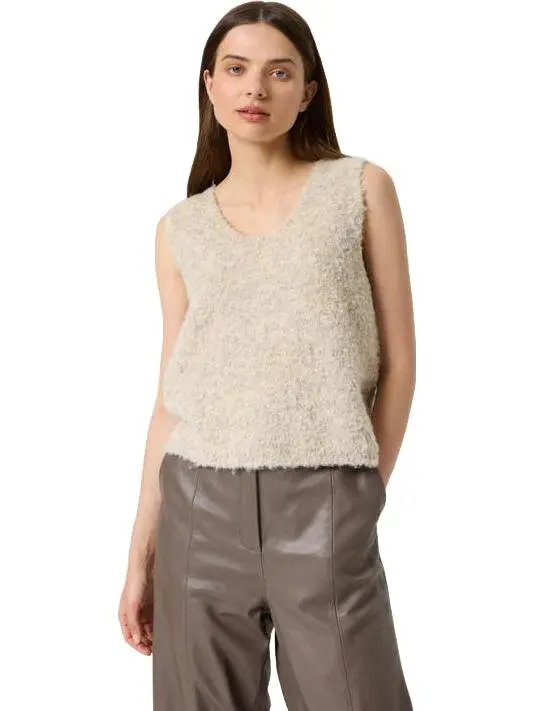 SOAKED IN LUXURY Slvenessa V-neck Knit Waistcoat - Oatmeal Melange