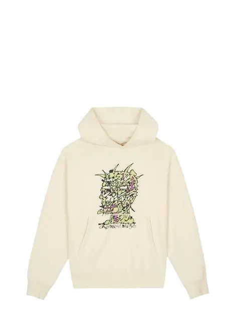 BRAIN DEAD Scrambled Head Hoodie - Natural