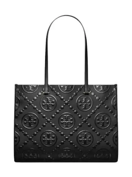 Tory Burch T Monogram Embossed Tote - Black