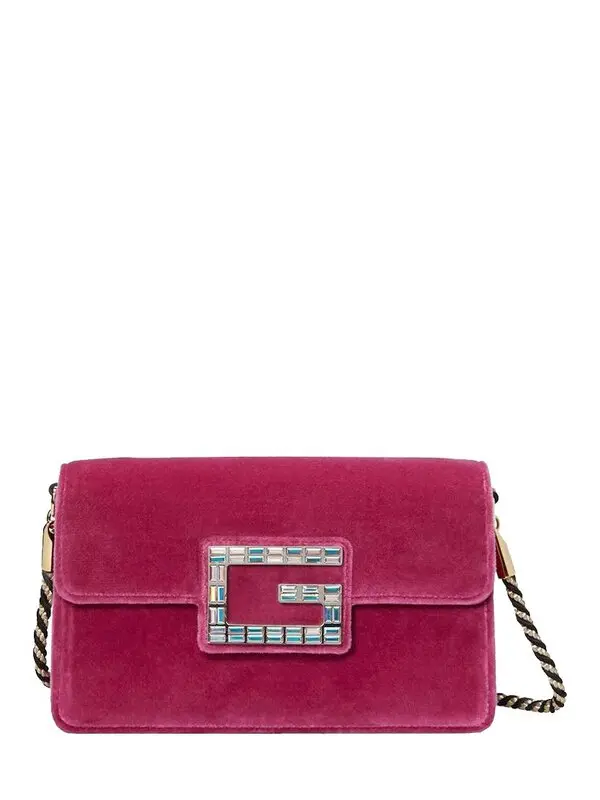 Gucci Broadway Velvet Shoulder Bag - Pink