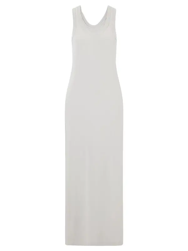 Norma Kamali Racer Stretch Satin-jersey Maxi Dress - Gray