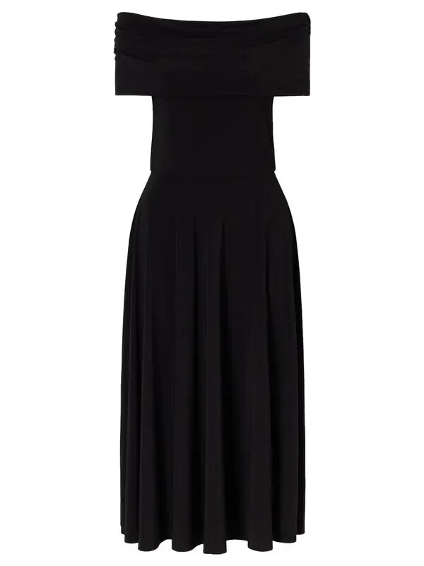 Norma Kamali Off-the-shoulder Jersey Midi Dress - Black