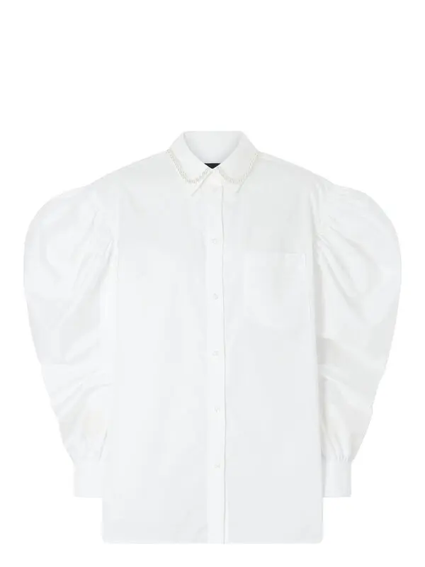 Simone Rocha Embellished Cotton-poplin Shirt - White