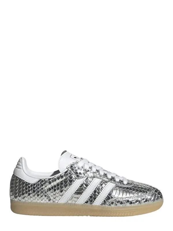 Adidas Samba Og Patent Snakeskin Sneakers - Silver Metallic/footwear White/gum Three