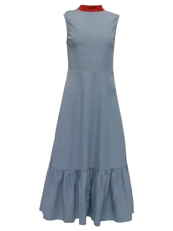 REJINA PYO Ruffled Hem Cutout Midi Dress - Blue