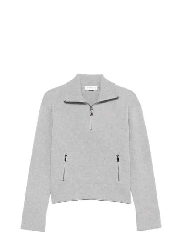 Victoria Beckham Half-zip High Neck Sweater - Grey