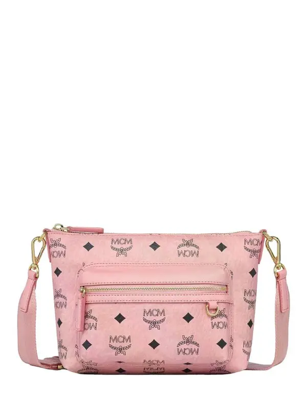 Mcm Aren Visetos Mini Crossbody Bag - Pink