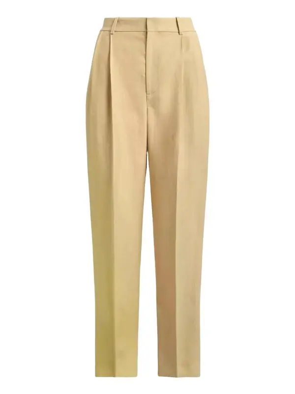 Polo Ralph Lauren Pleated Tapered Hemp Trousers - Neutrals