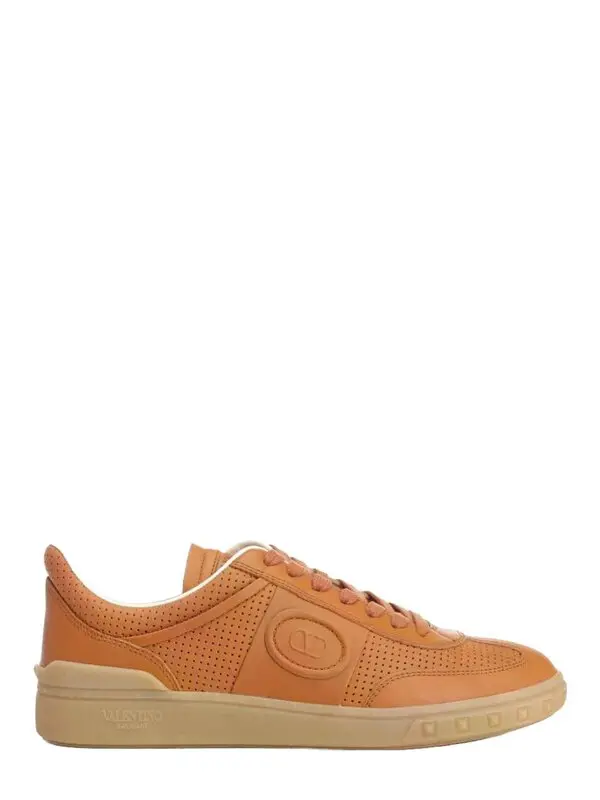 Valentino Garavani Perforated Studded Sole Sneakers - Brown