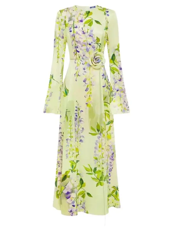 LEO LIN Francesca Floral Maxi Dress - Green
