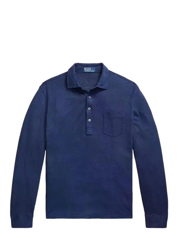 Polo Ralph Lauren Long-sleeve Linen Polo Shirt - Blue