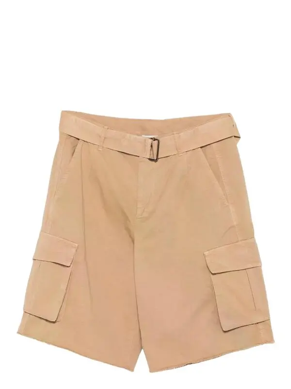 LANEUS Belted Cargo Shorts - Brown