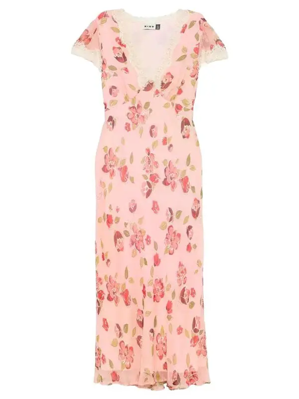 Rixo Clarice Midi Dress - Pink