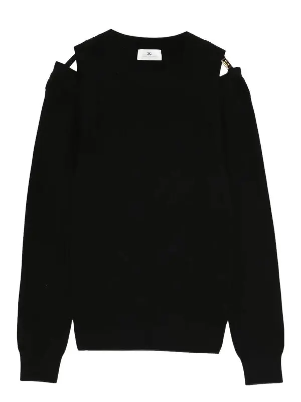 Elisabetta Franchi Cut-out Long-sleeve Sweater - Black