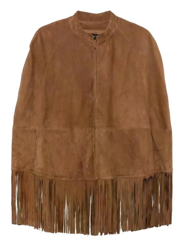 Federica Tosi Fringed Leather Gilet - Brown