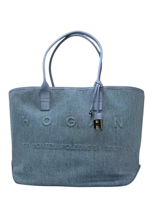 Hogan Embossed Shopping Tote Bag - Blue