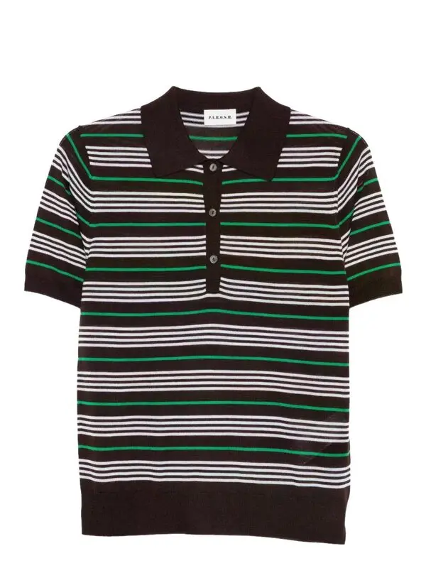 P.a.r.o.s.h Striped Polo Top - Brown