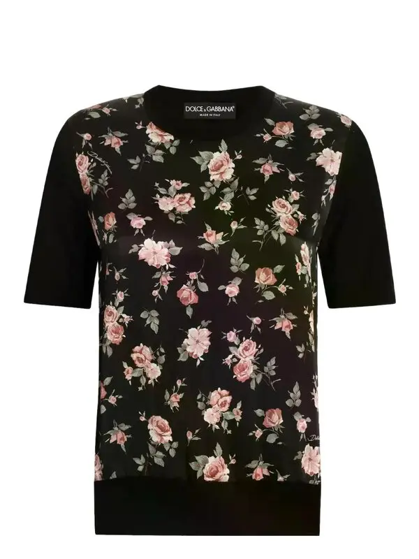 Dolce & Gabbana Floral Print T-shirt - Black