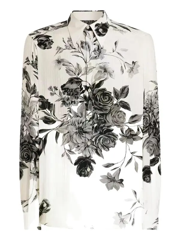 Dolce & Gabbana Floral-print Shirt - White
