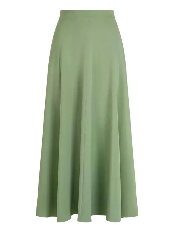 Oscar De La Renta Georgette Flared Maxi Skirt - Green