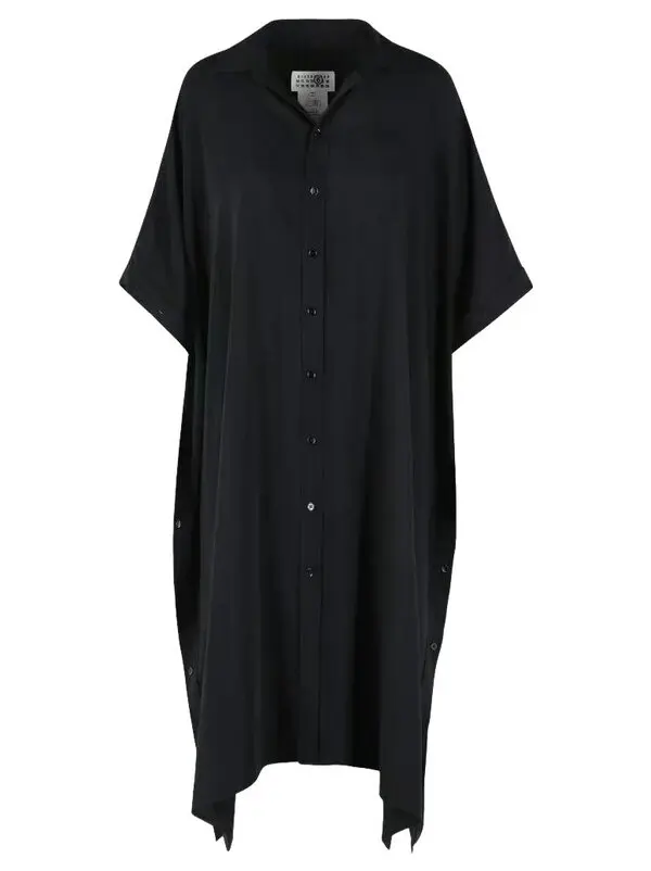 MAISON MARGIELA Pointed-collar Button Midi Dress - Black