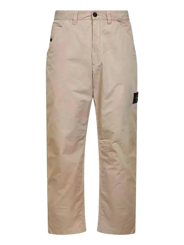 Stone Island Logo-badge Trousers - Neutrals