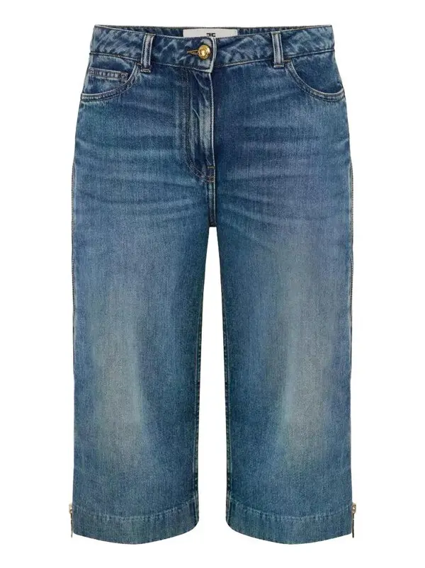 Elisabetta Franchi Denim Zip Shorts - Blue
