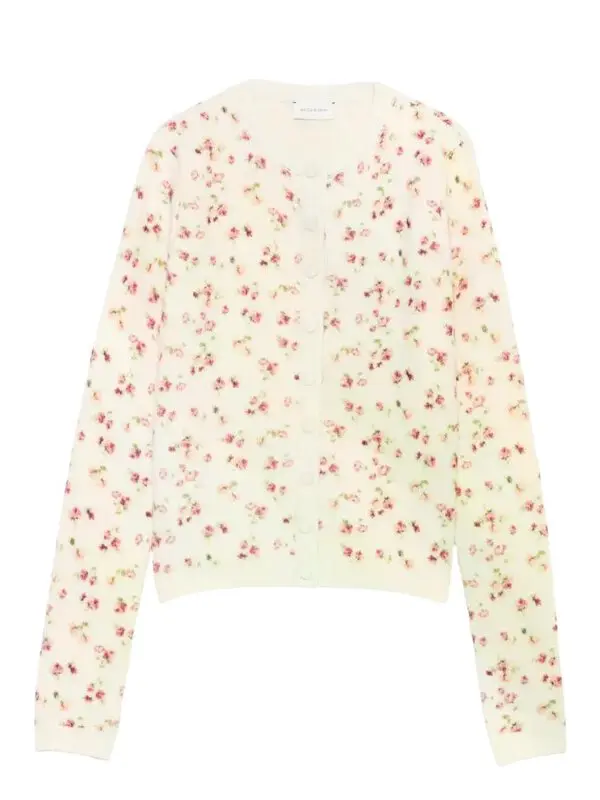 Magda Butrym Floral Print Cardigan - Neutrals