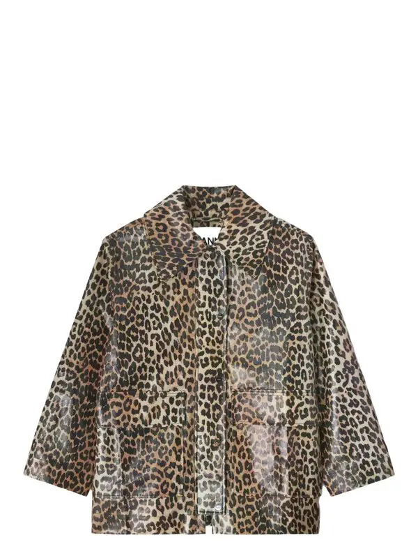 GANNI Leopard-print Jacket - Neutrals