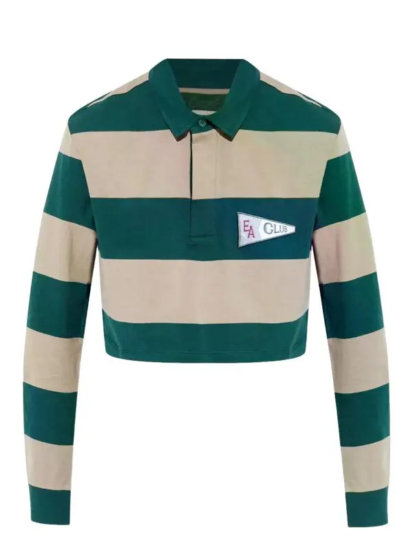 Emporio Armani Striped Polo Top - Green