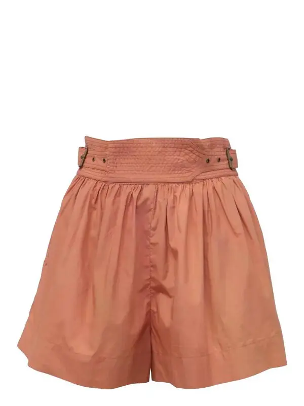 Ulla Johnson Jodi Belted Poplin Shorts - Orange