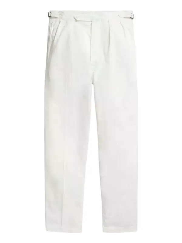 Polo Ralph Lauren Button Pleated Twill Trousers - White