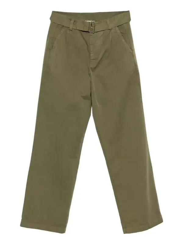 LANEUS Belted Cargo Trousers - Green