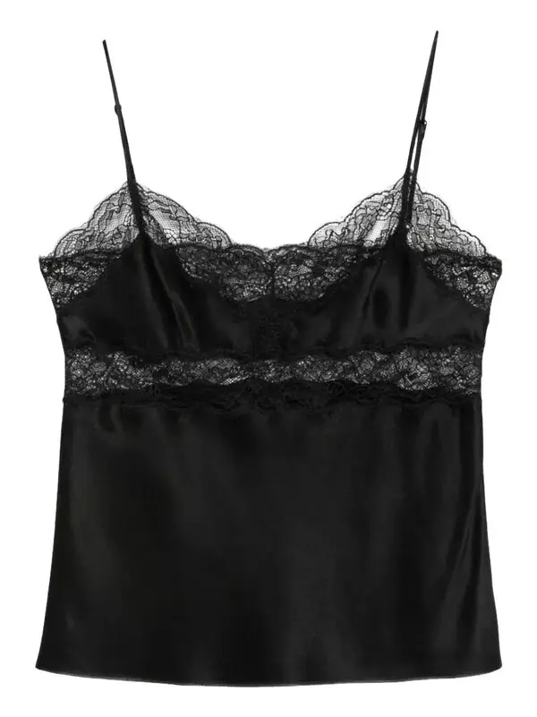 NILI LOTAN Felicie Lace-detail Top - Black