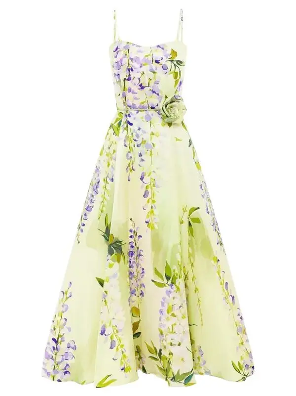 LEO LIN Mariela Floral Midi Dress - Green