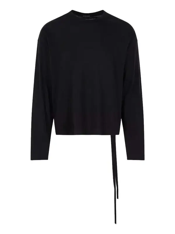 ANN DEMEULEMEESTER Tie-detail T-shirt - Black